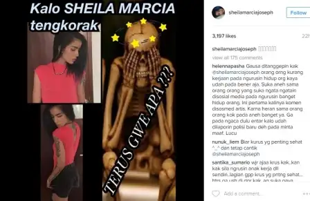 INSTAGRAM ARTIS : Sheila Marcia Geram Disebut Kurus Seperti Tengkorak ...