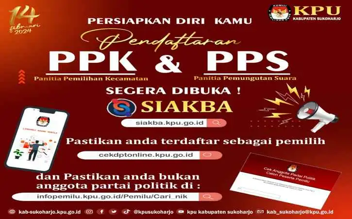 KPU Sukoharjo akan Buka Loker PPK dan PPS, Simak Syarat dan Cara Mendaftar - Espos.id | Espos ...