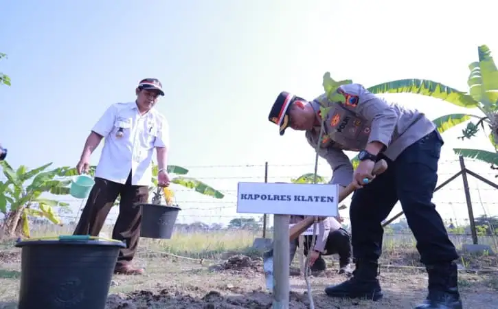 Lestarikan Alam, Polres Klaten Tanam 1.000 Pohon di Kawasan Candi Plaosan - Espos.id