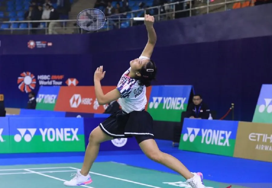 Atasi Wakil Jepang Natsuki Nidaira, Gregoria ke Perempatfinal India Open 2025 - Espos.id