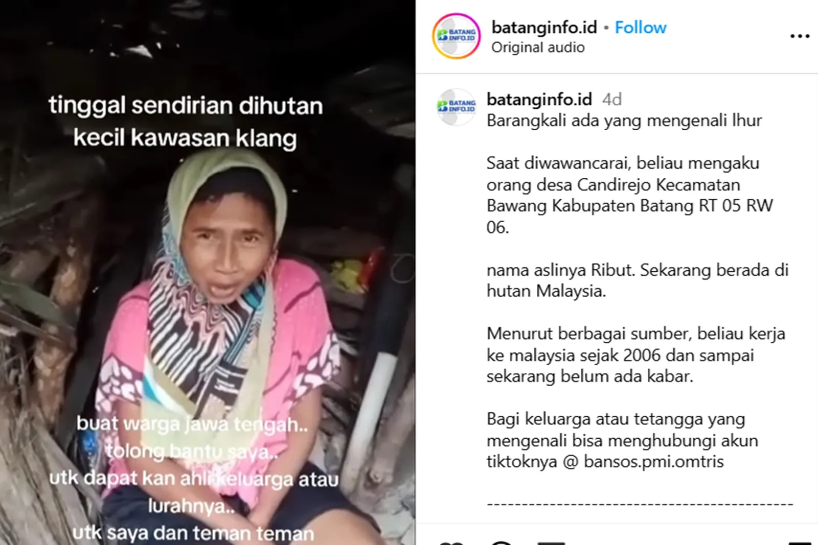 Viral! PMI Asal Batang Ditemukan Tinggal di Hutan Malaysia Selama 19 Tahun - Espos.id