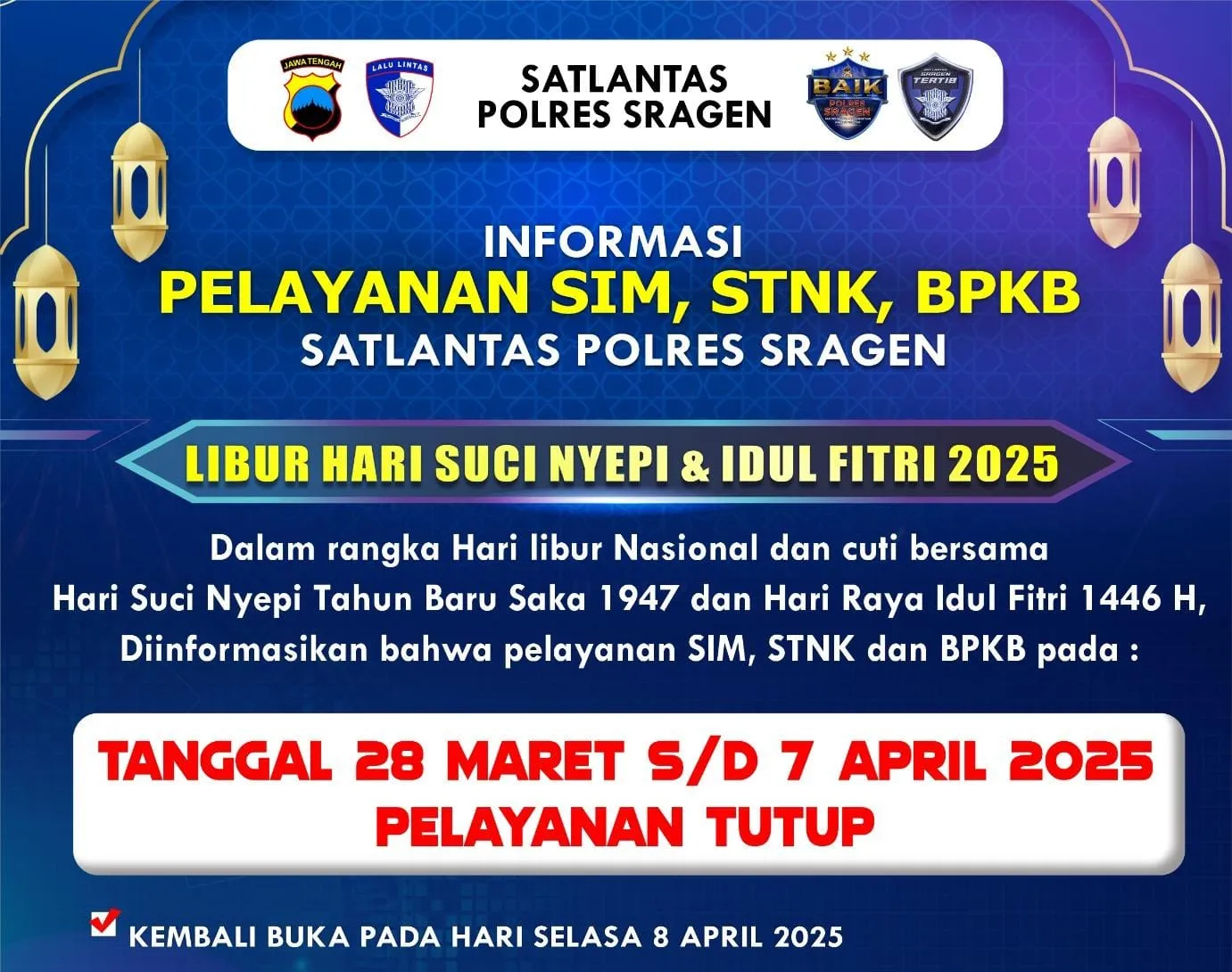 Catat! Pelayanan Publik di Sragen Tutup selama Libur Lebaran, Buka Lagi 8 April - Espos.id ...