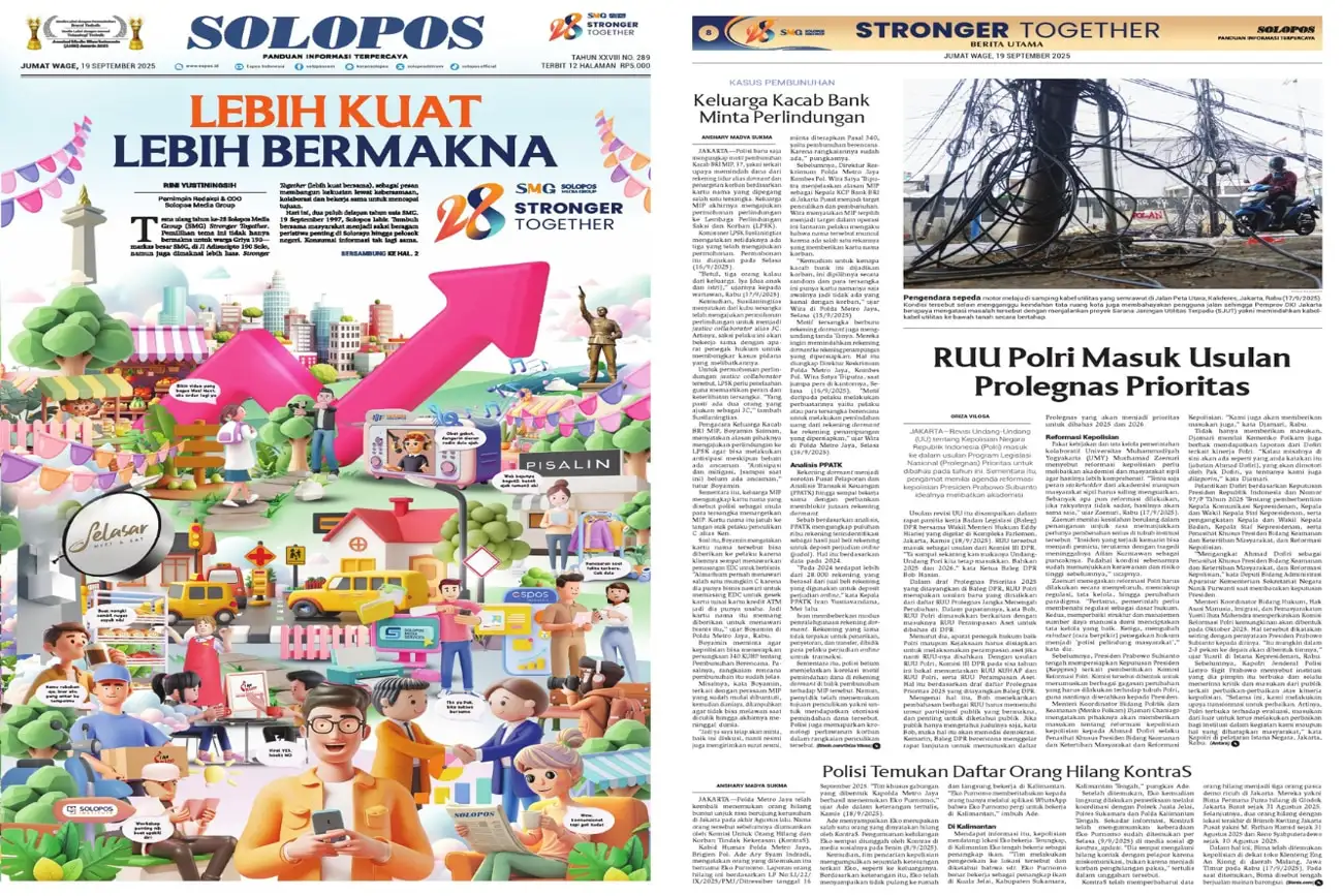 Solopos Hari Ini : Lebih Kuat Lebih Bermakna - Espos.id
